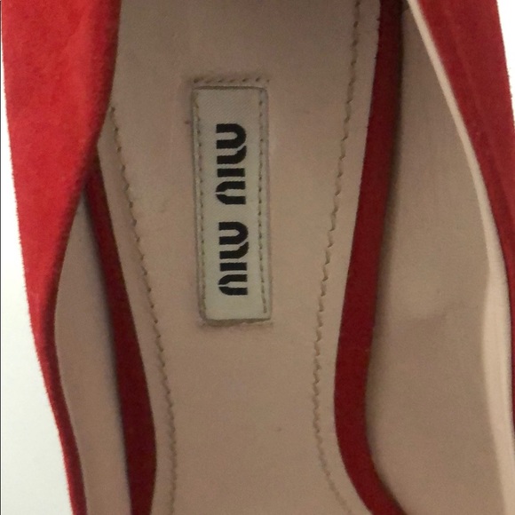 Miu Miu | Shoes | Authentic Miu Miu Beautiful Suede Red Shoes | Poshmark